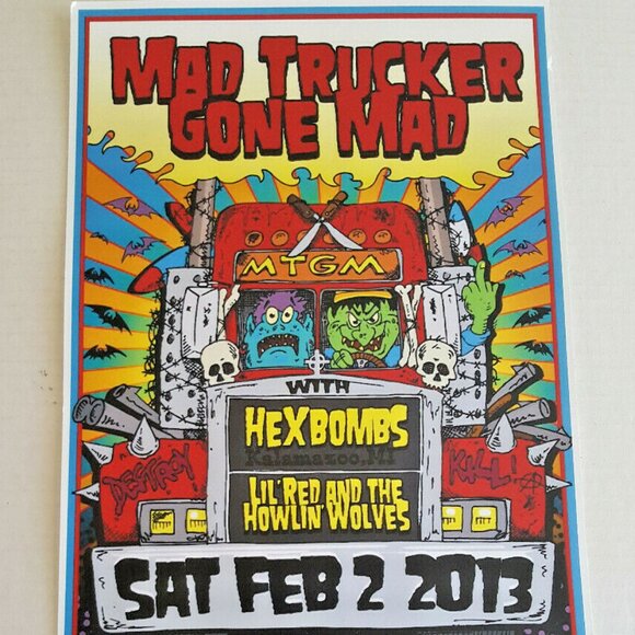 MAD TRUCKER GONE MAD | Art | Mad Trucker Gone Mad Poster 7 X 11 Rare ...
